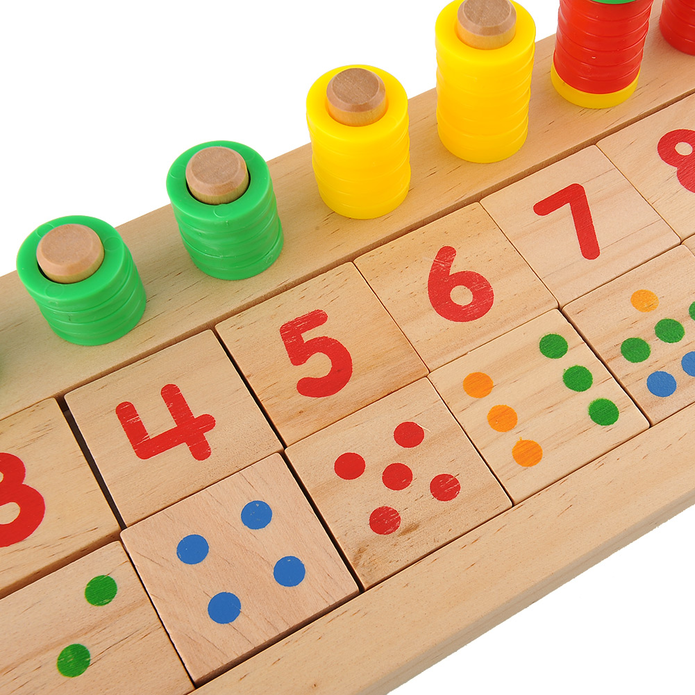 Colourful Montessori Teaching Tool Math Number Wood Board Preschool Toy ...